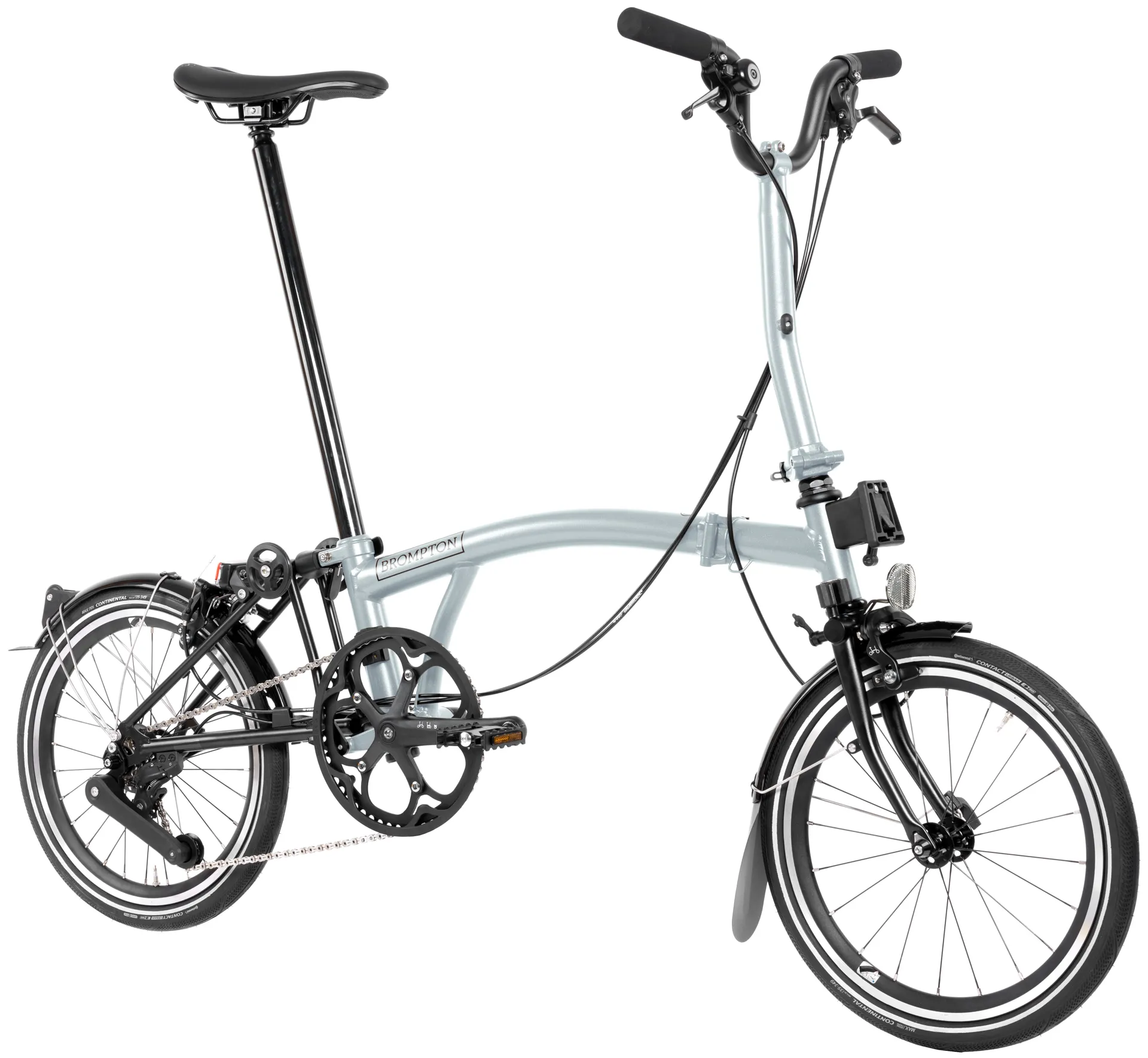 Brompton P Line Explore 12 Speed Folding Bike 2025 in Lunar Ice