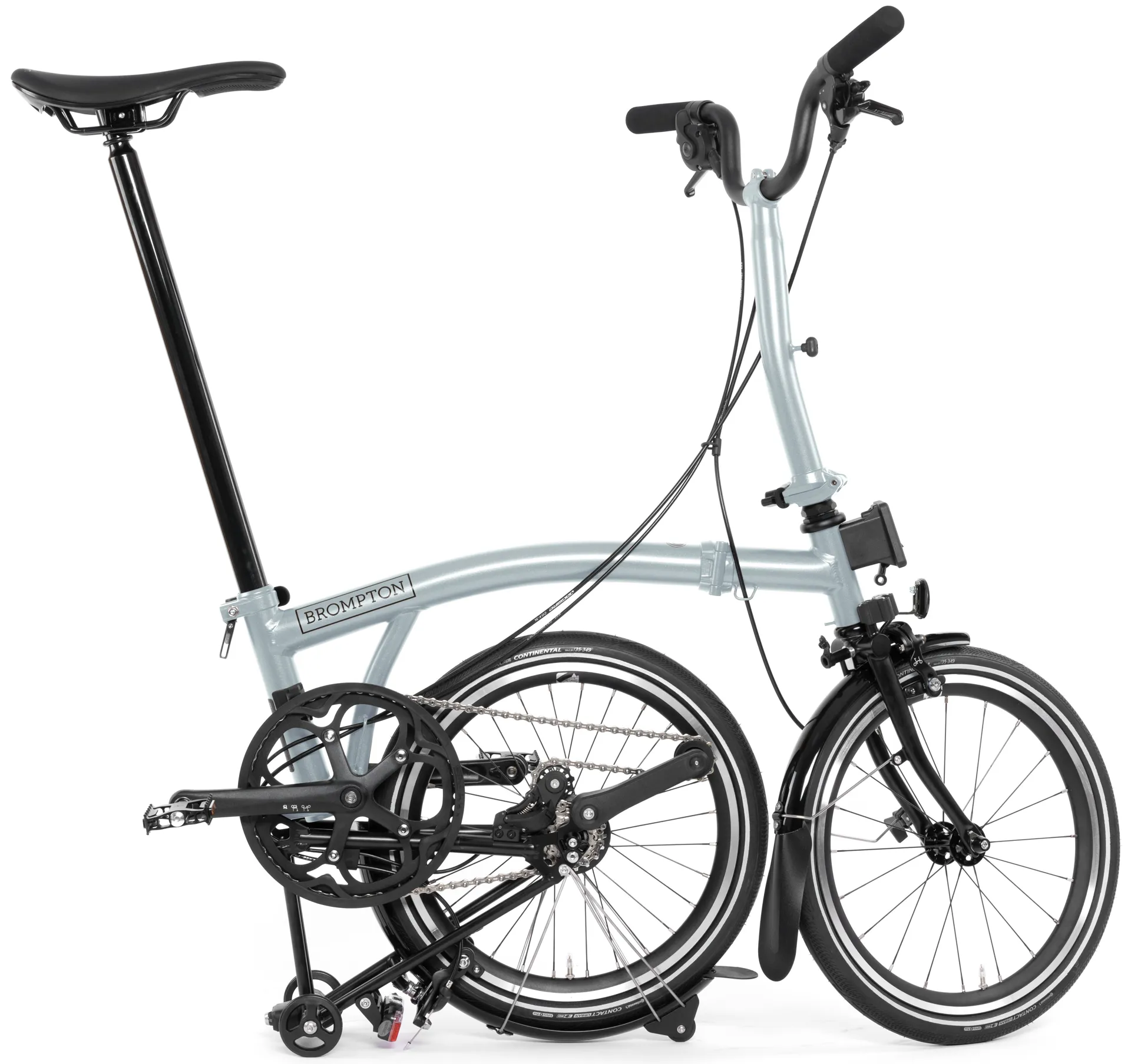 Brompton P Line Explore 12 Speed Folding Bike 2025 in Lunar Ice
