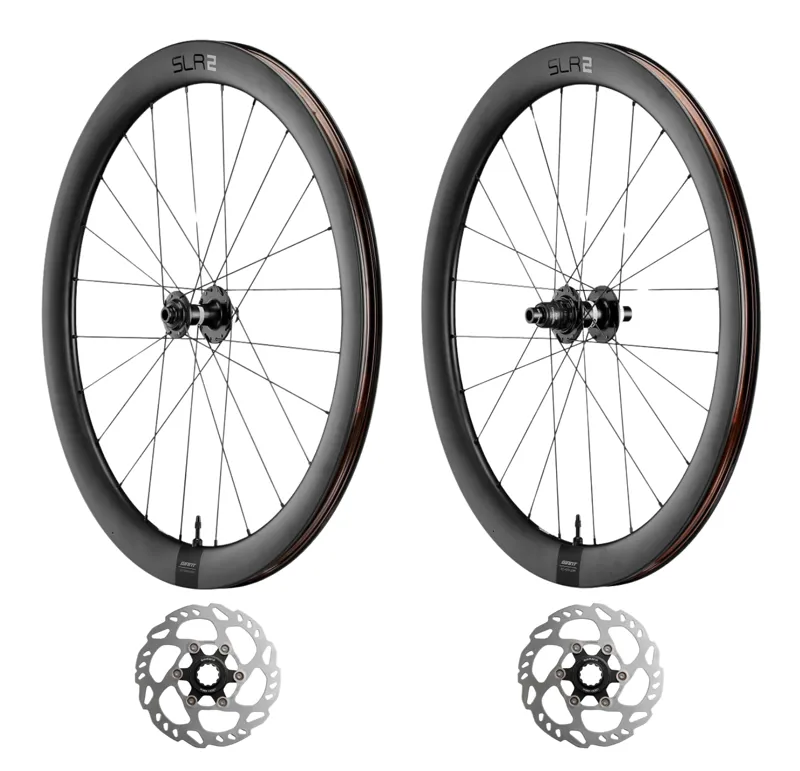 Giant SLR 2 50 Disc Hookless Carbon Wheelset with SM-RT70 Rotors