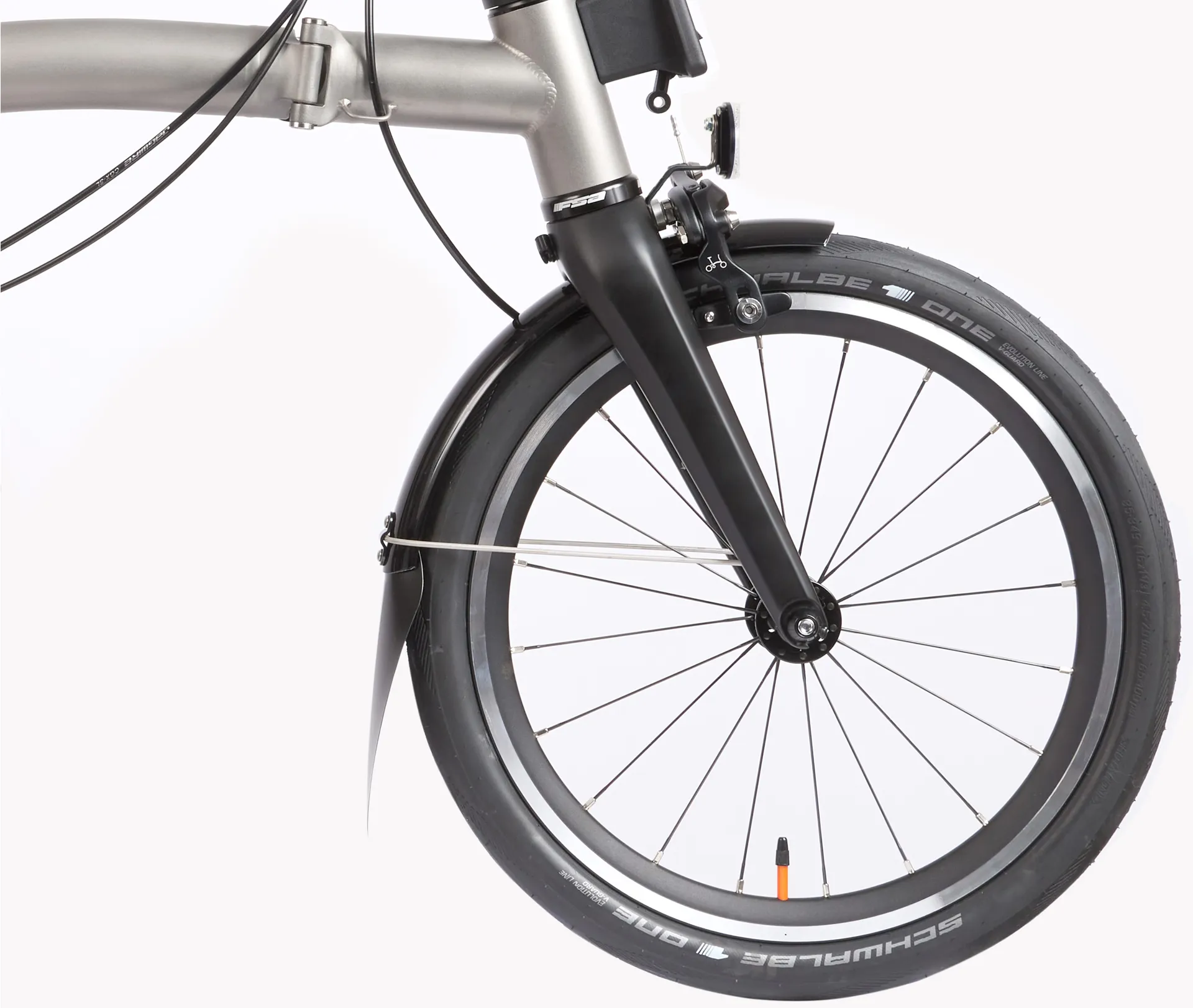 Brompton T Line Explore 12 Speed Folding Bike 2025 in Blasted Titanium - Mid