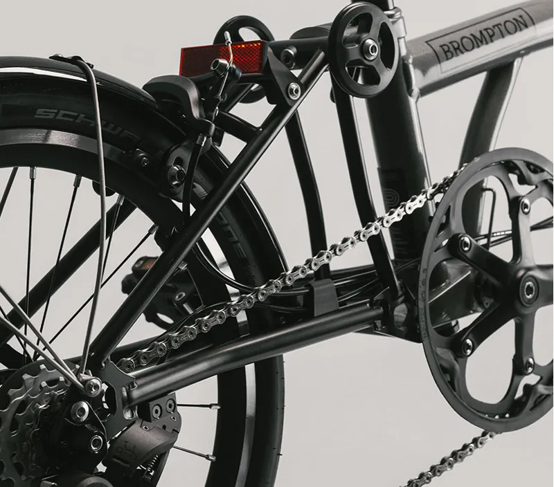 Brompton P Line Explore 12 Speed Folding Bike 2025 in Bolt Blue Lacquer