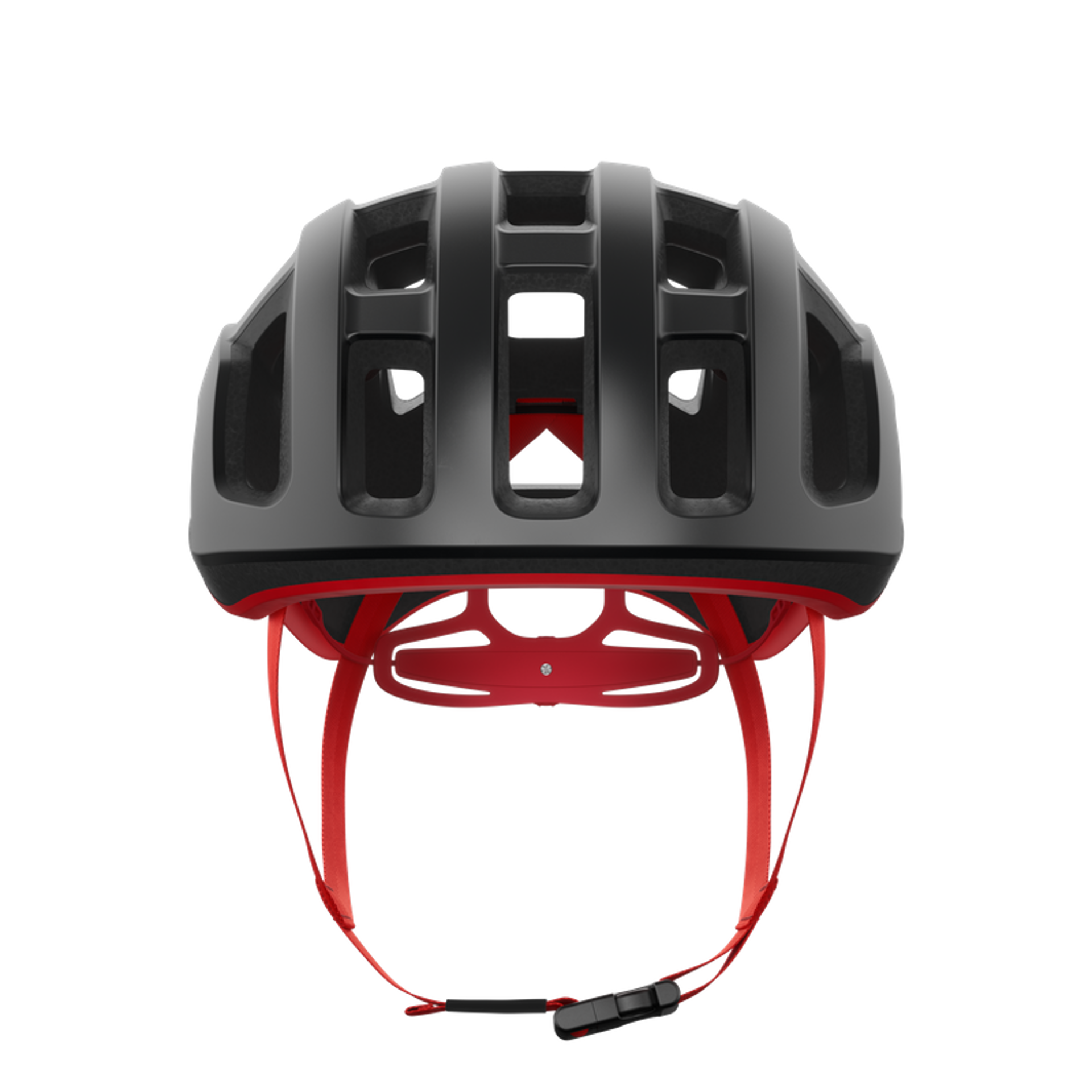 POC Ventral Lite Helmet in Uranium Black/Prismane Red Matt