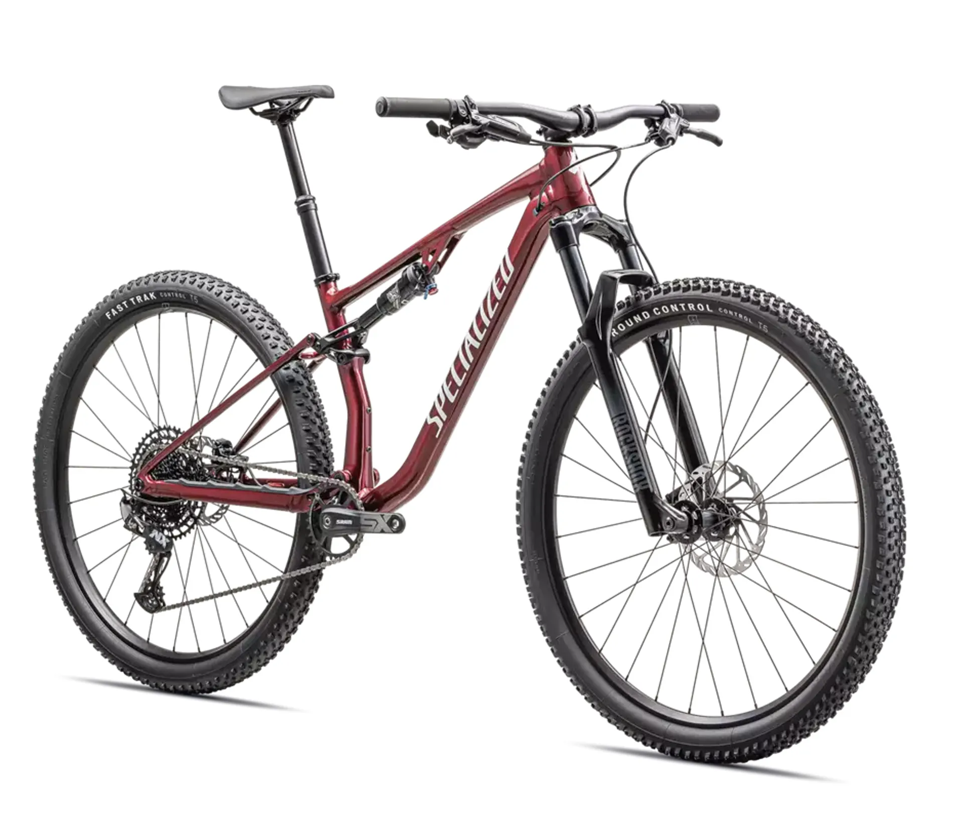 Specialized Chisel Full Suspension Mountain Bike 2026 in Maroon/White