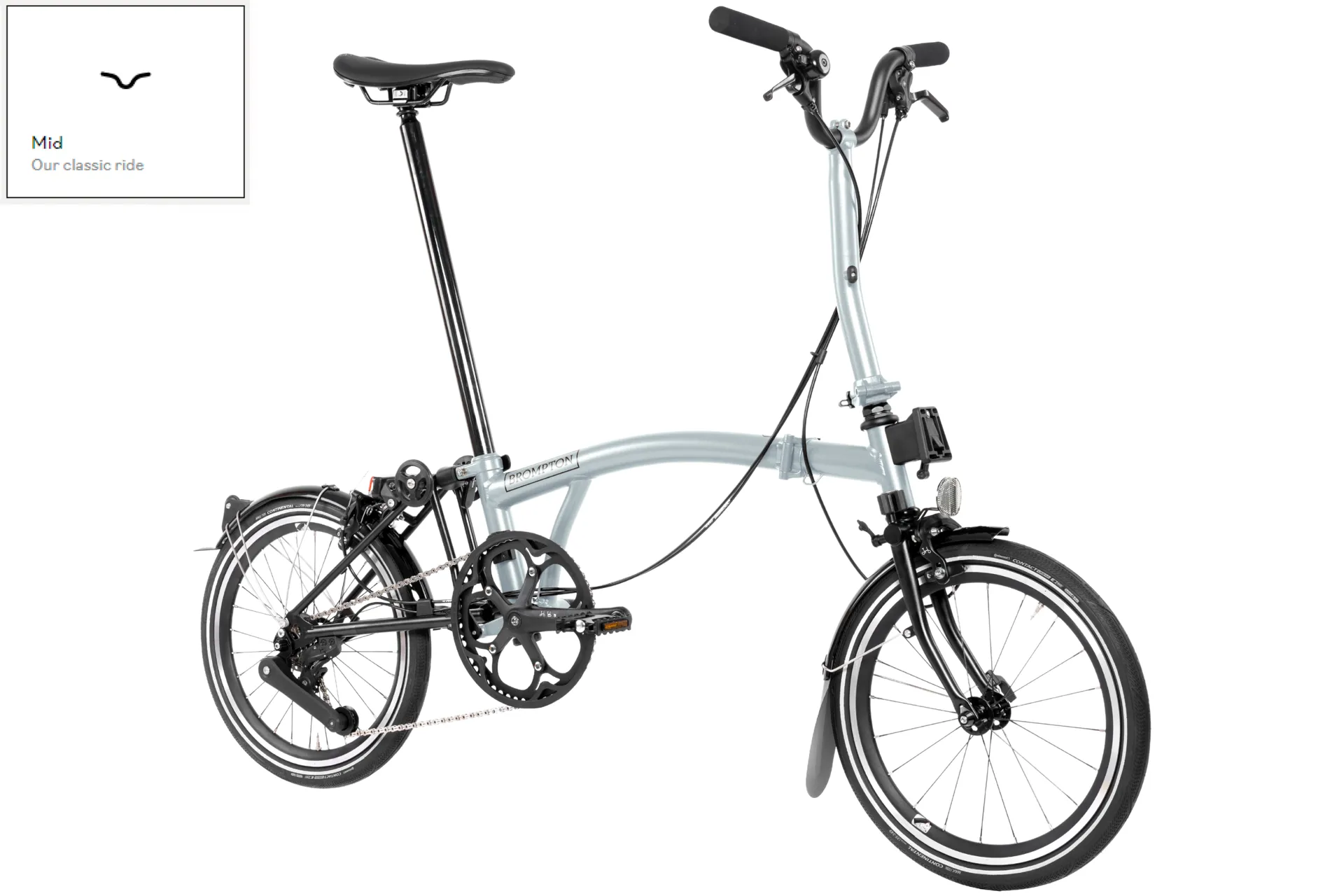 Brompton P Line Urban Folding Bike 2024 in Lunar Ice
