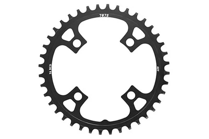 Sunrace Alloy Narrow Wide 4 Bolt 96mm BCD 40T Chainring in Black