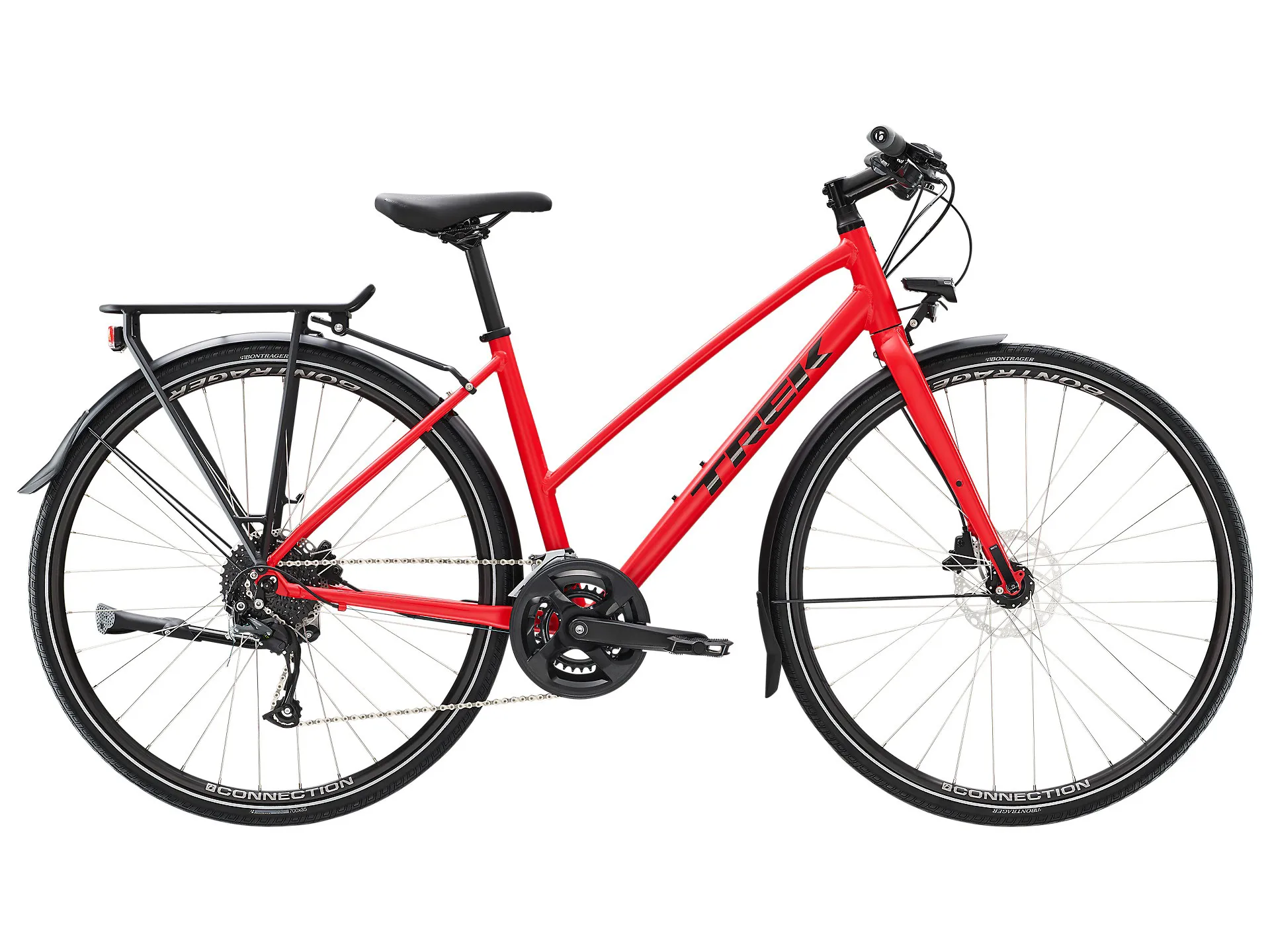 TREK FX 2 Disc Equipped Stagger Womens Hybrid Bike 2025 in Viper Red