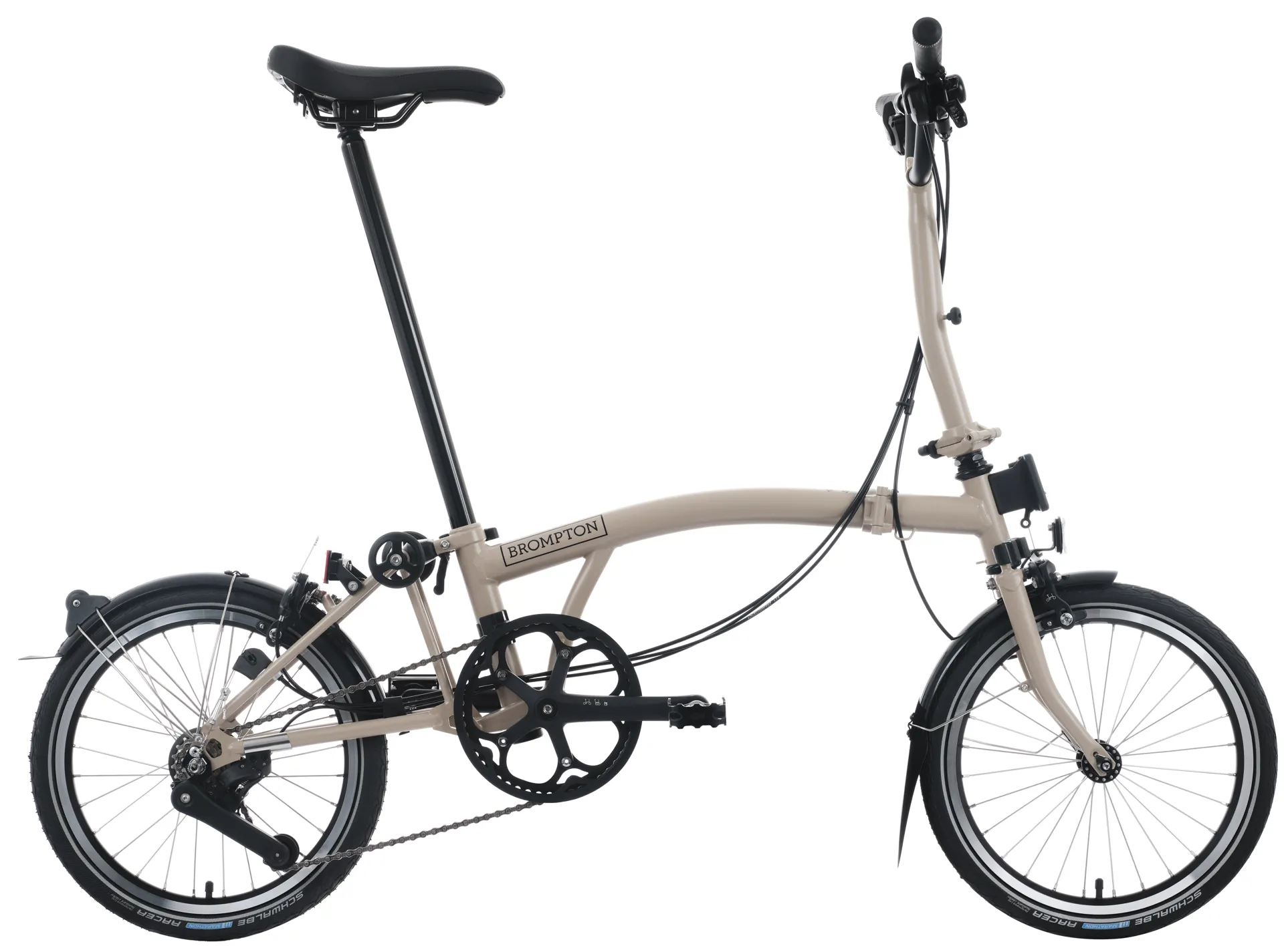 Brompton C Line 12-Speed Folding Bike 2025 in Dune Sand