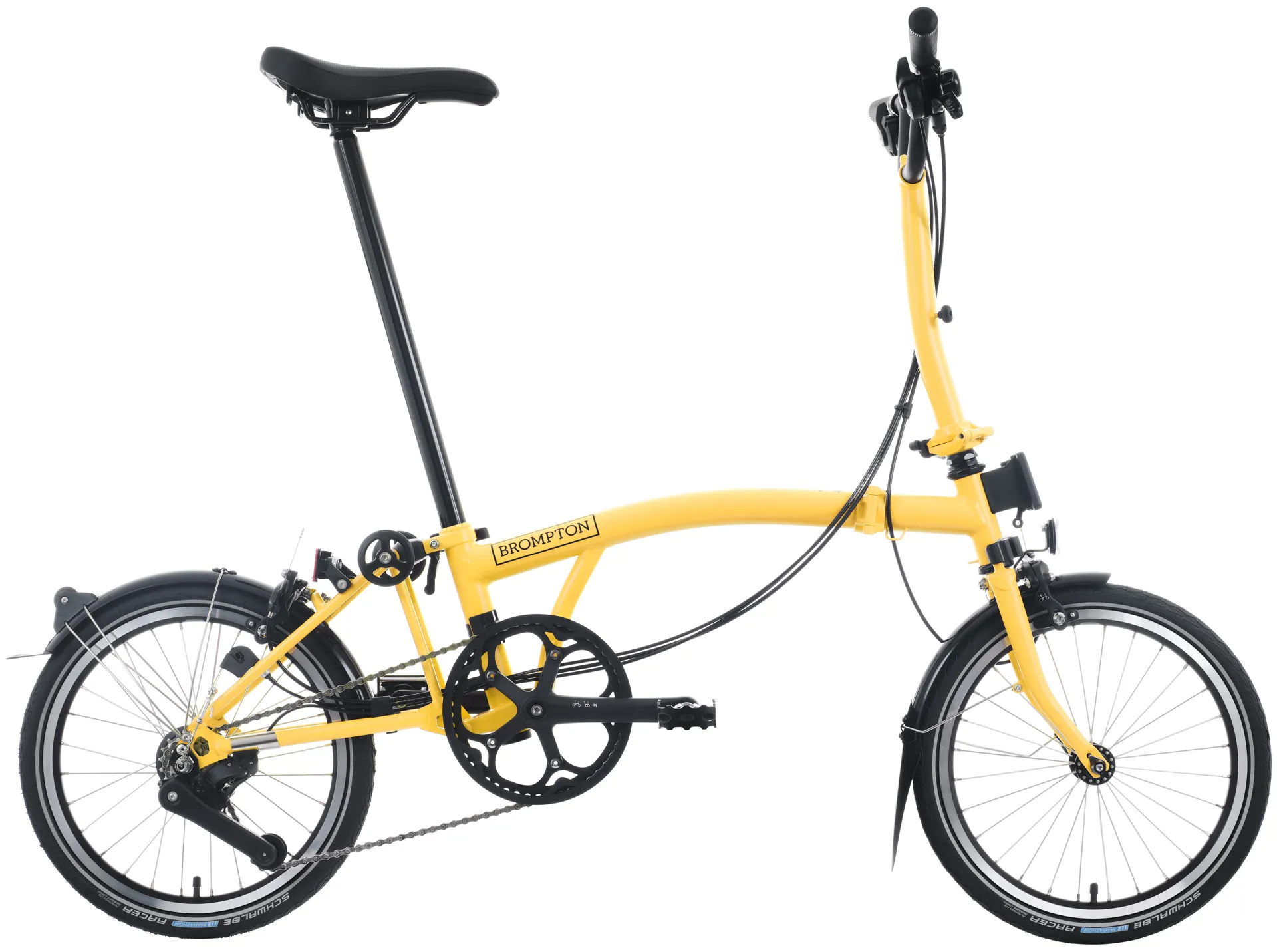 Brompton C Line 12-Speed Folding Bike 2025 in Bumblebee Yellow