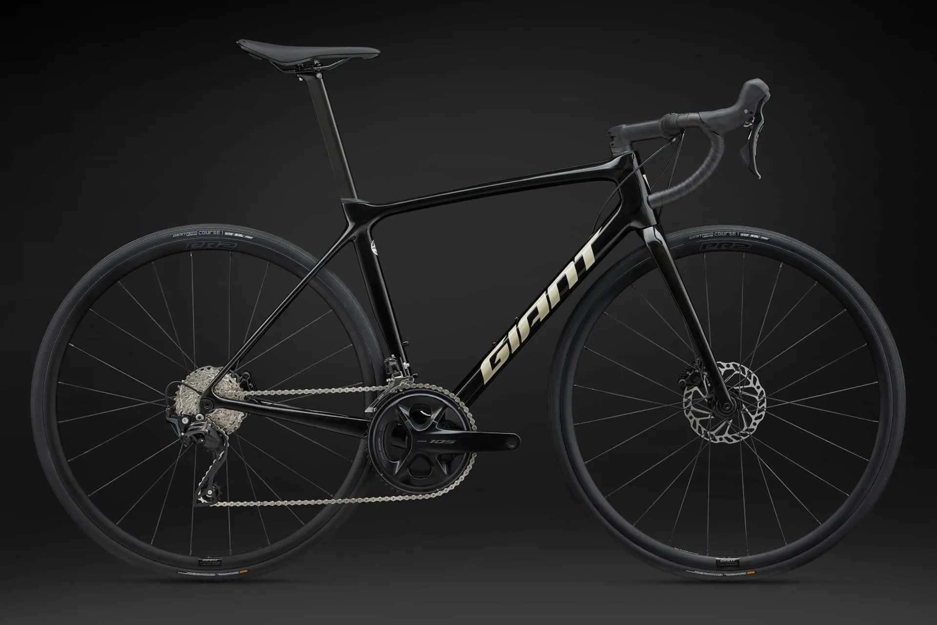 Giant TCR Advanced Disc 2 Road Bike 2025 in Panther Black