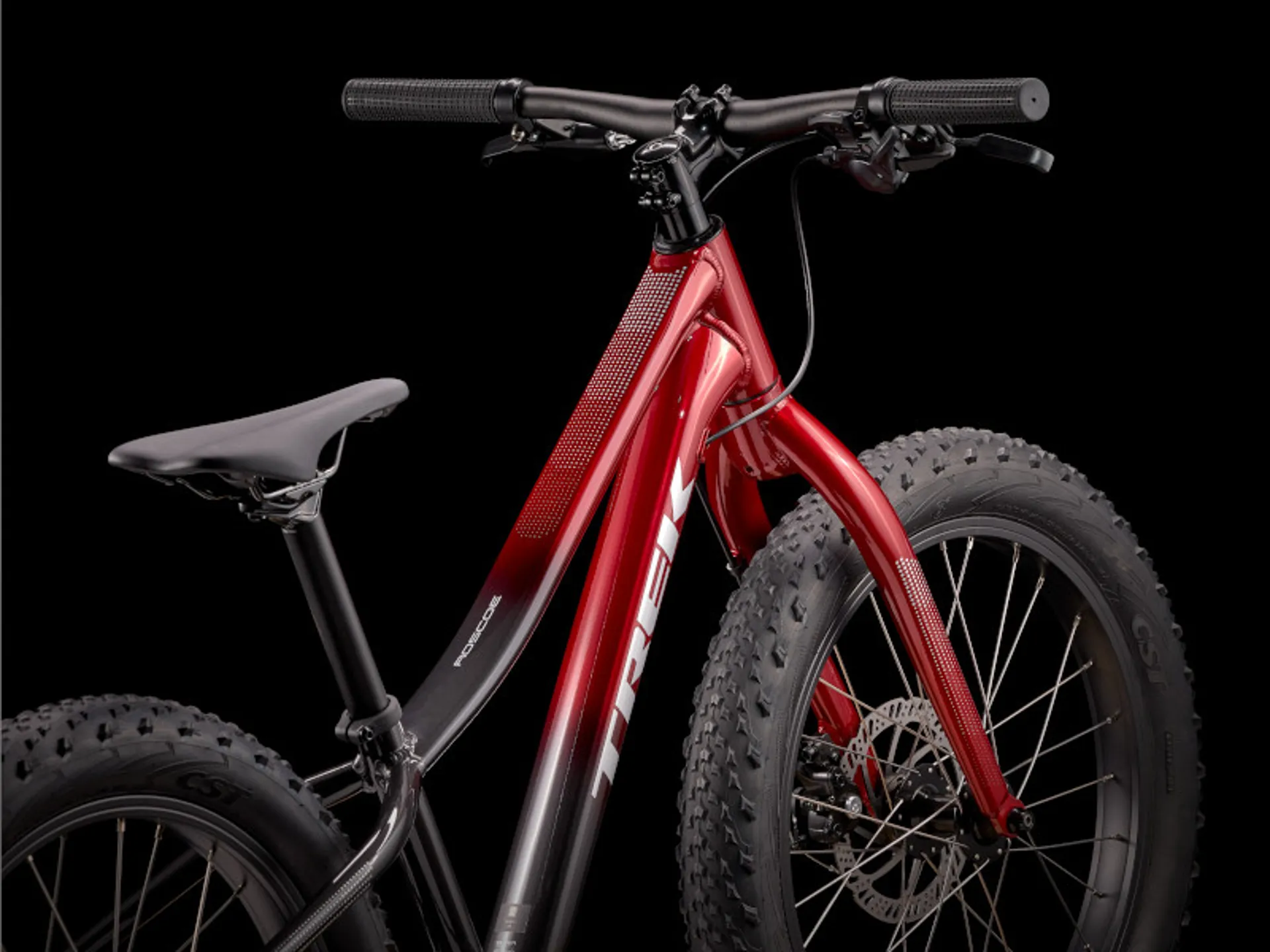 Trek Roscoe 20 inch Wheel Kids Mountain Bike 2023 in Rage Red to Black