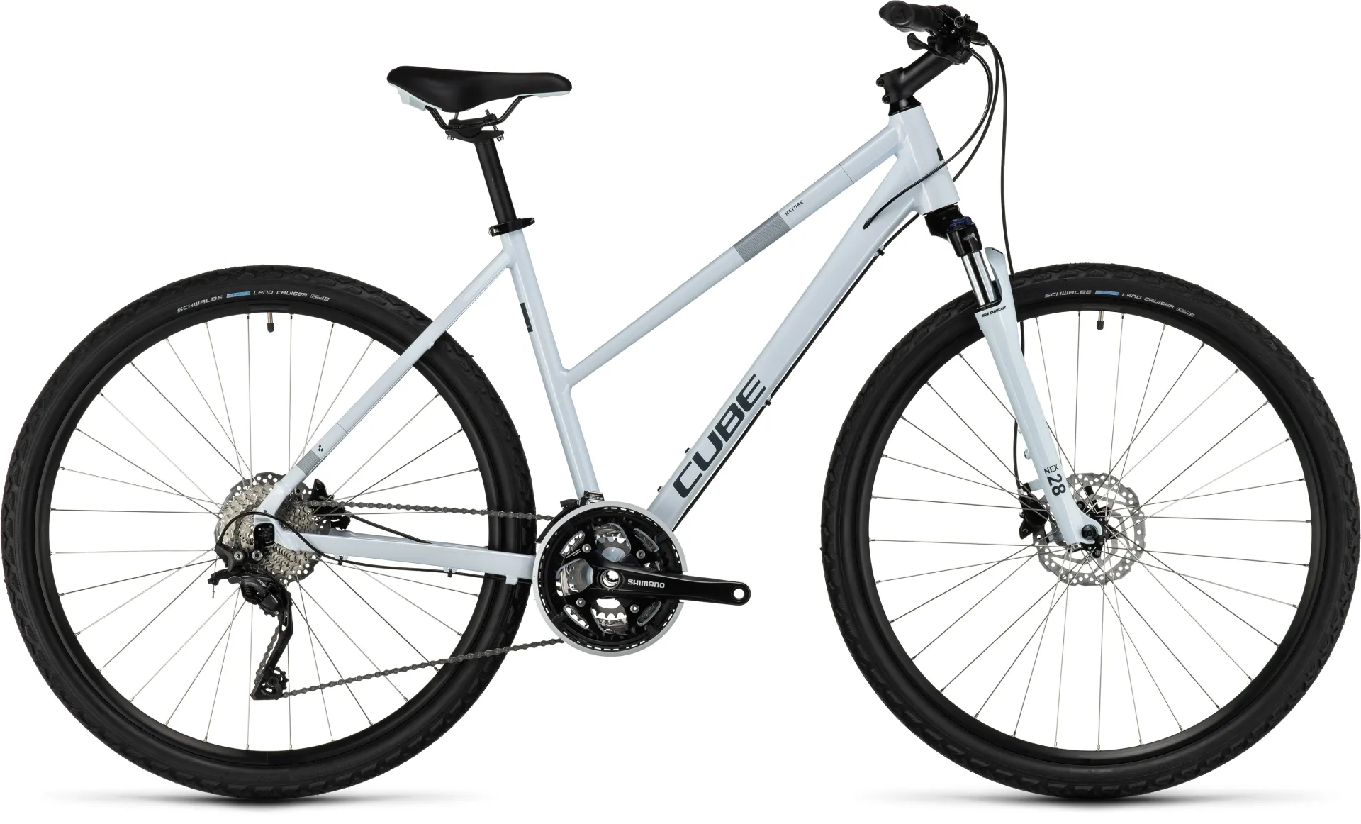 Cube Nature Pro Hybrid Bike 2024 in Frost white Grey
