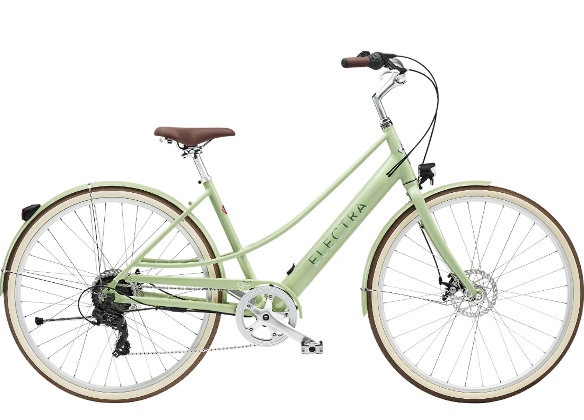 Electra Loft Go 7d Step Thru Electric Hybrid Bike 2025 in Matcha Green