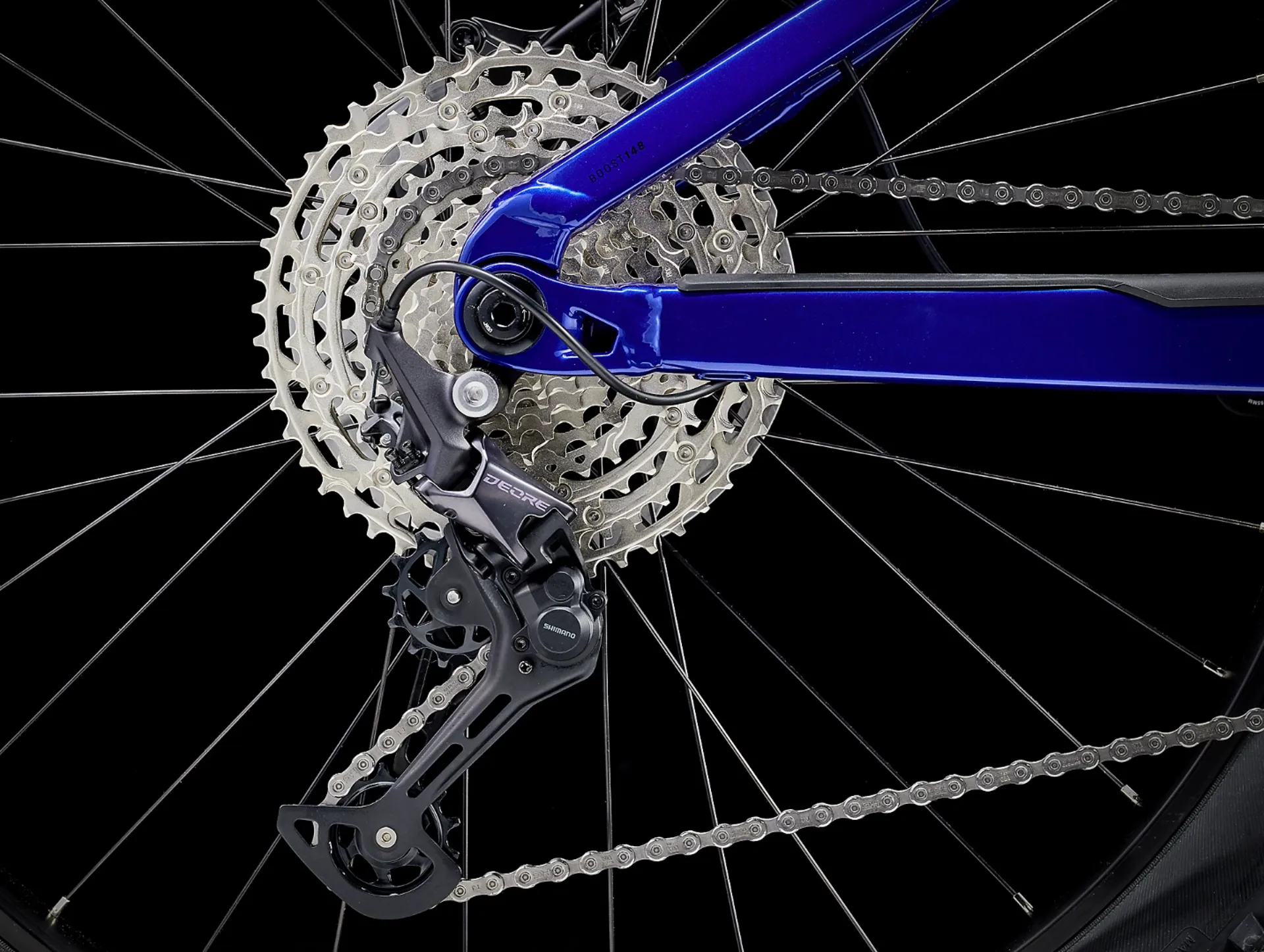 Trek Rail 9.5 Gen 4 Full Suspension Electric Mountain Bike 2024 in Hex Blue