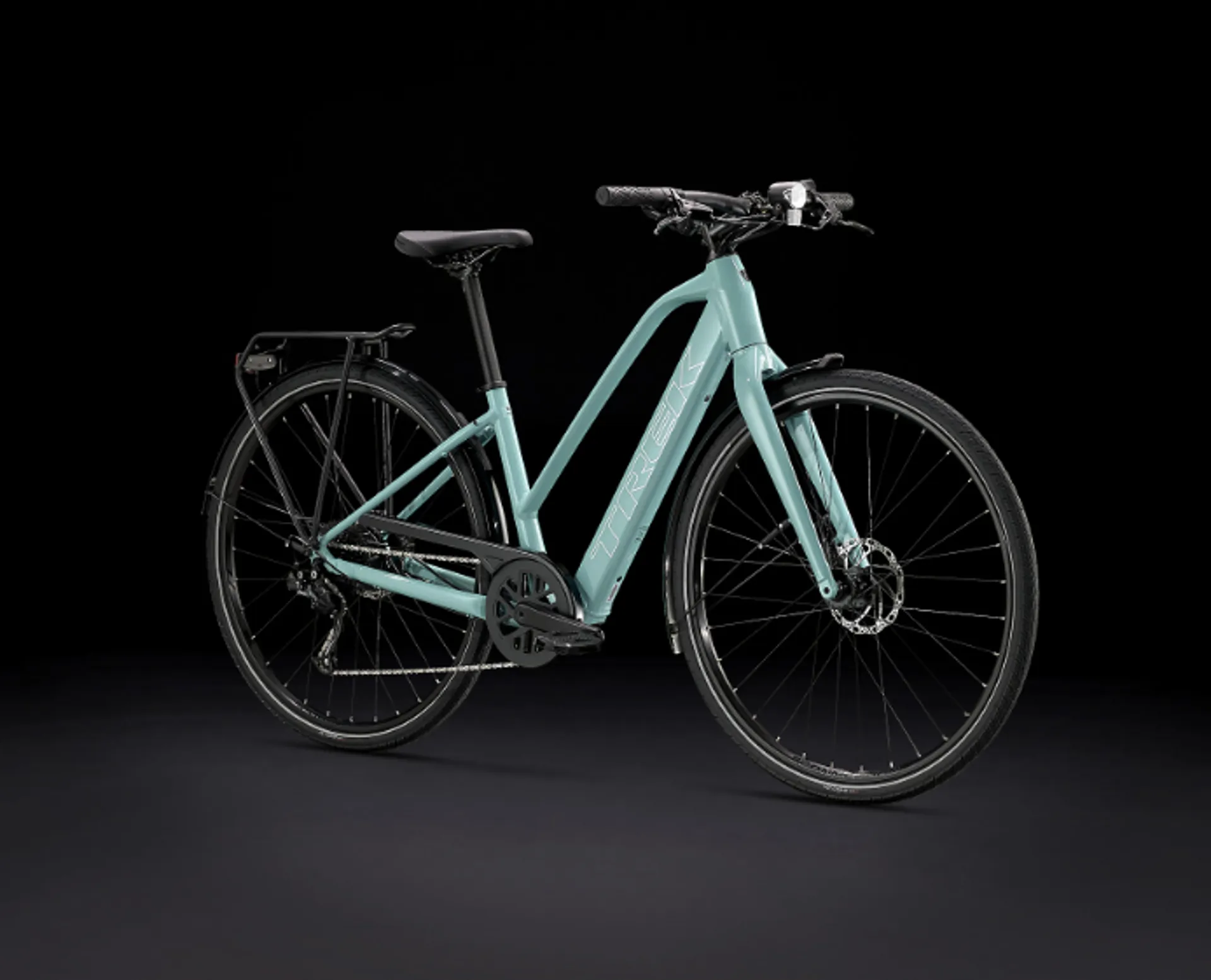 Trek FX+ 2 Stagger Electric Hybrid Bike 2025 in Blue Sage