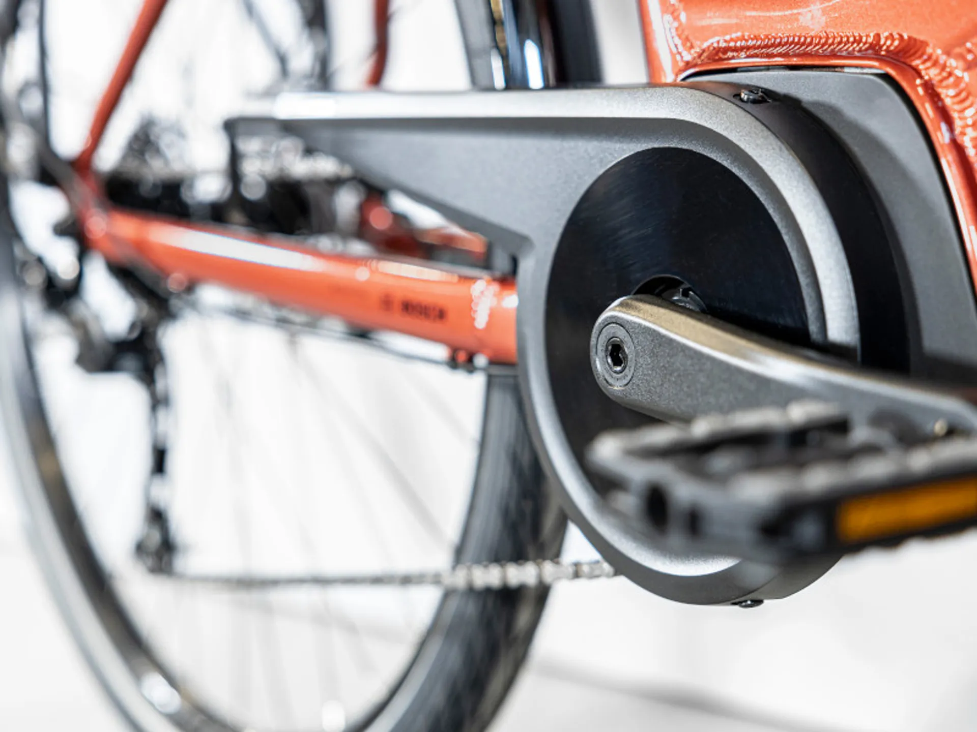 Trek Verve+ 1 Lowstep 400Wh Electric Hybrid Bike 2024 in Penny Flake Orange