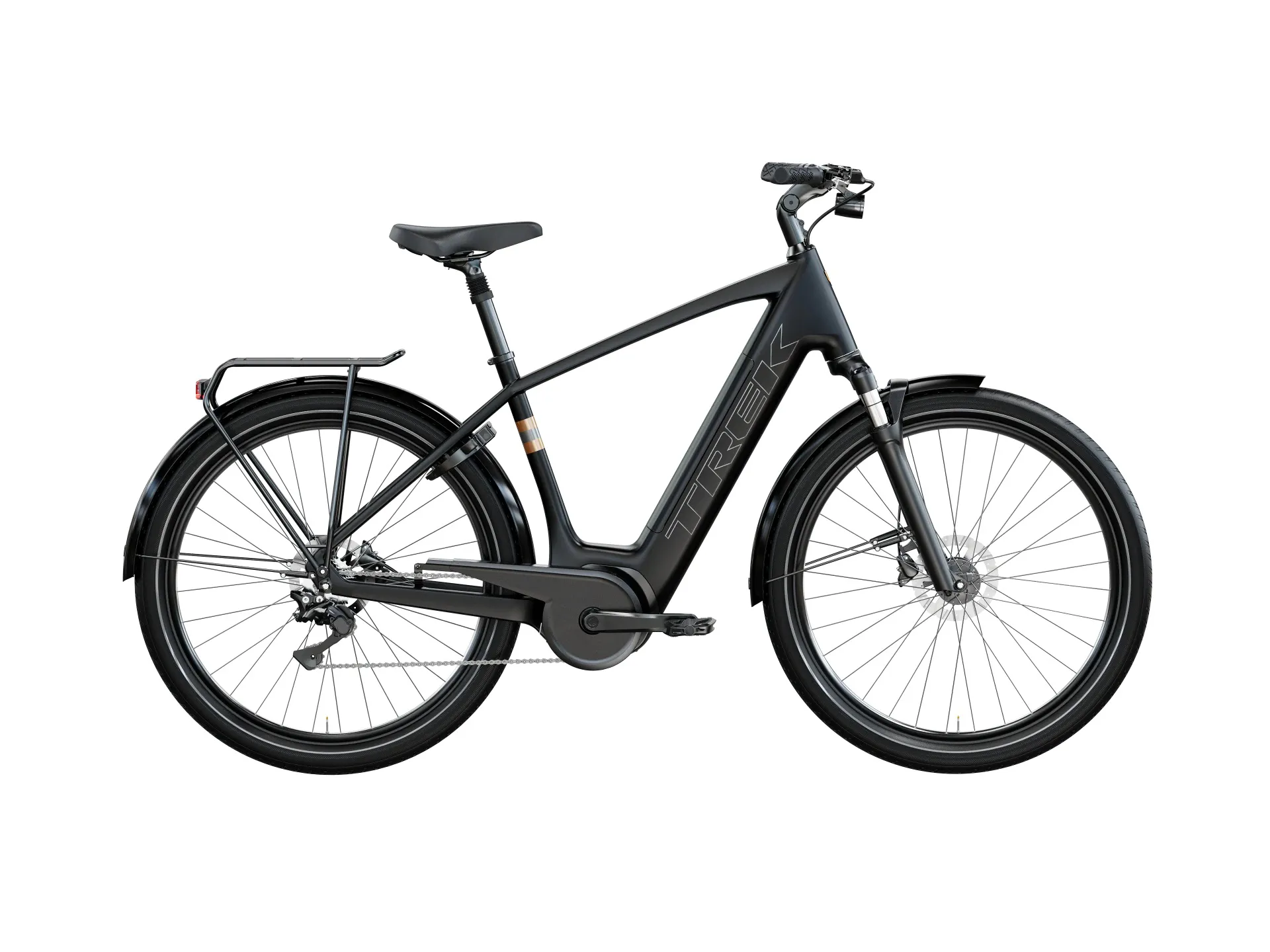 Trek Verve+ 3 545Wh Electric Hybrid Bike 2023 in Trek Black Satin