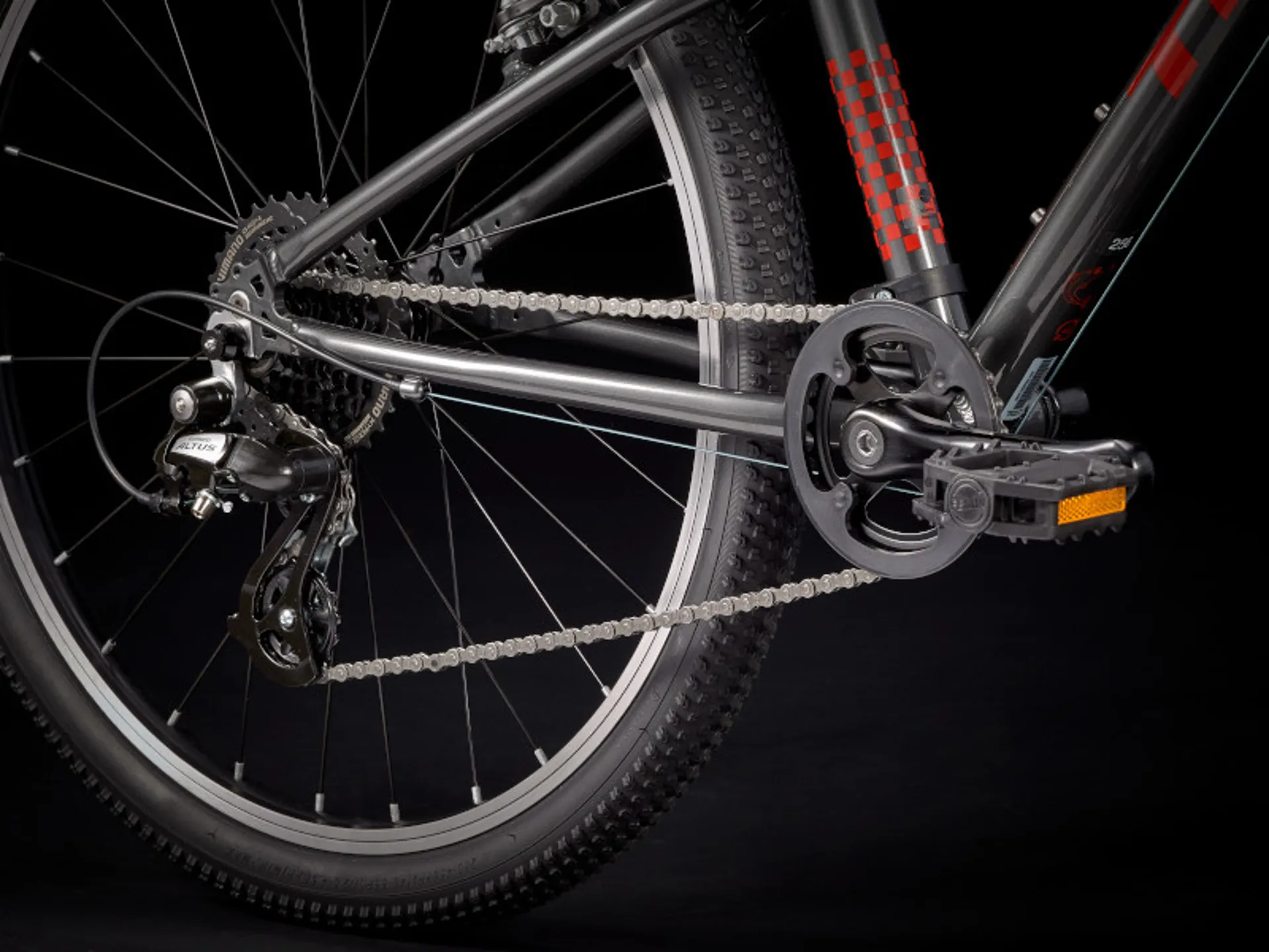 Trek Wahoo 24 inch Wheel Kids Bike 2022 in Lithium Grey and Red