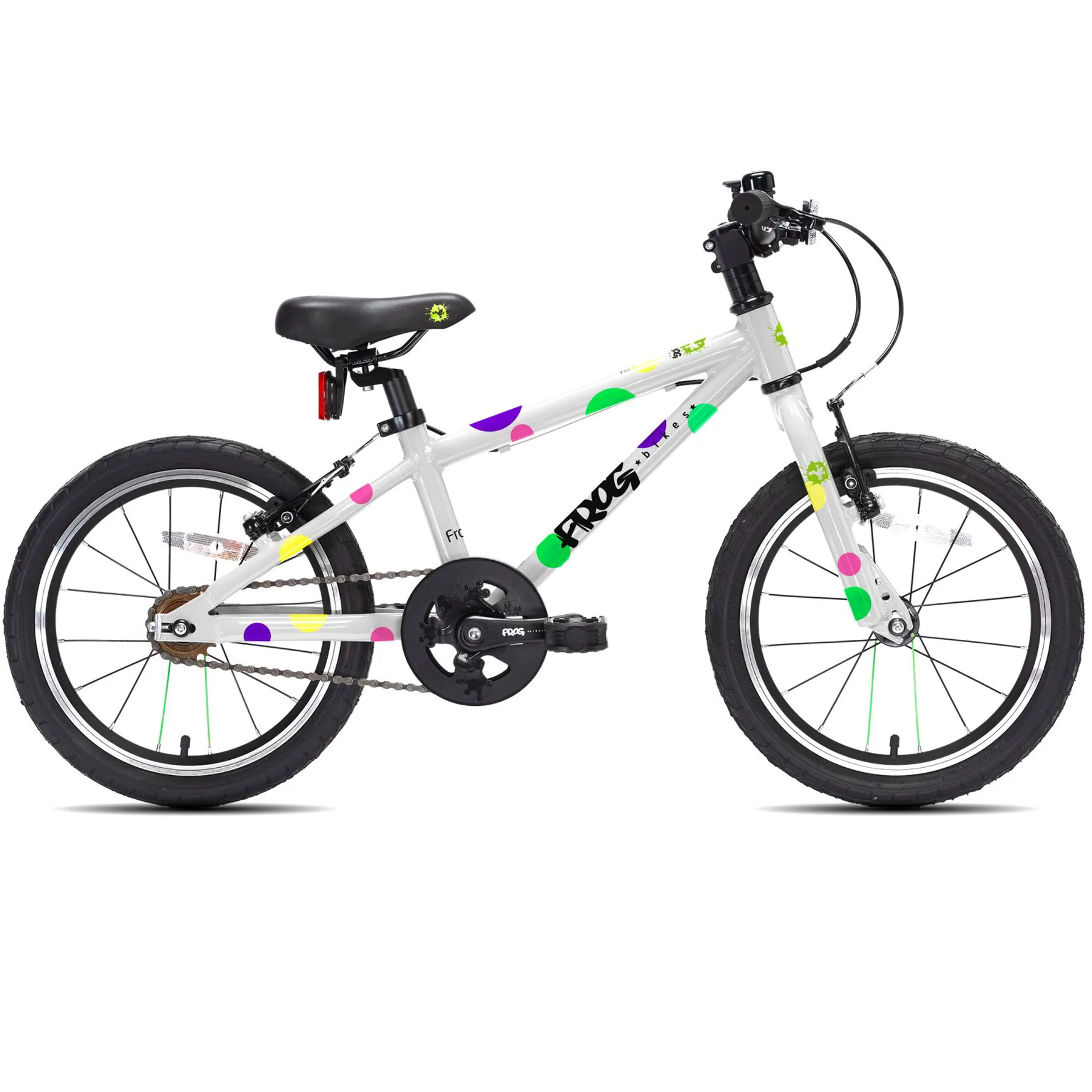 Frog First Pedal 48 Kids Bike 16 inch Wheel in Spotty Colour and White
