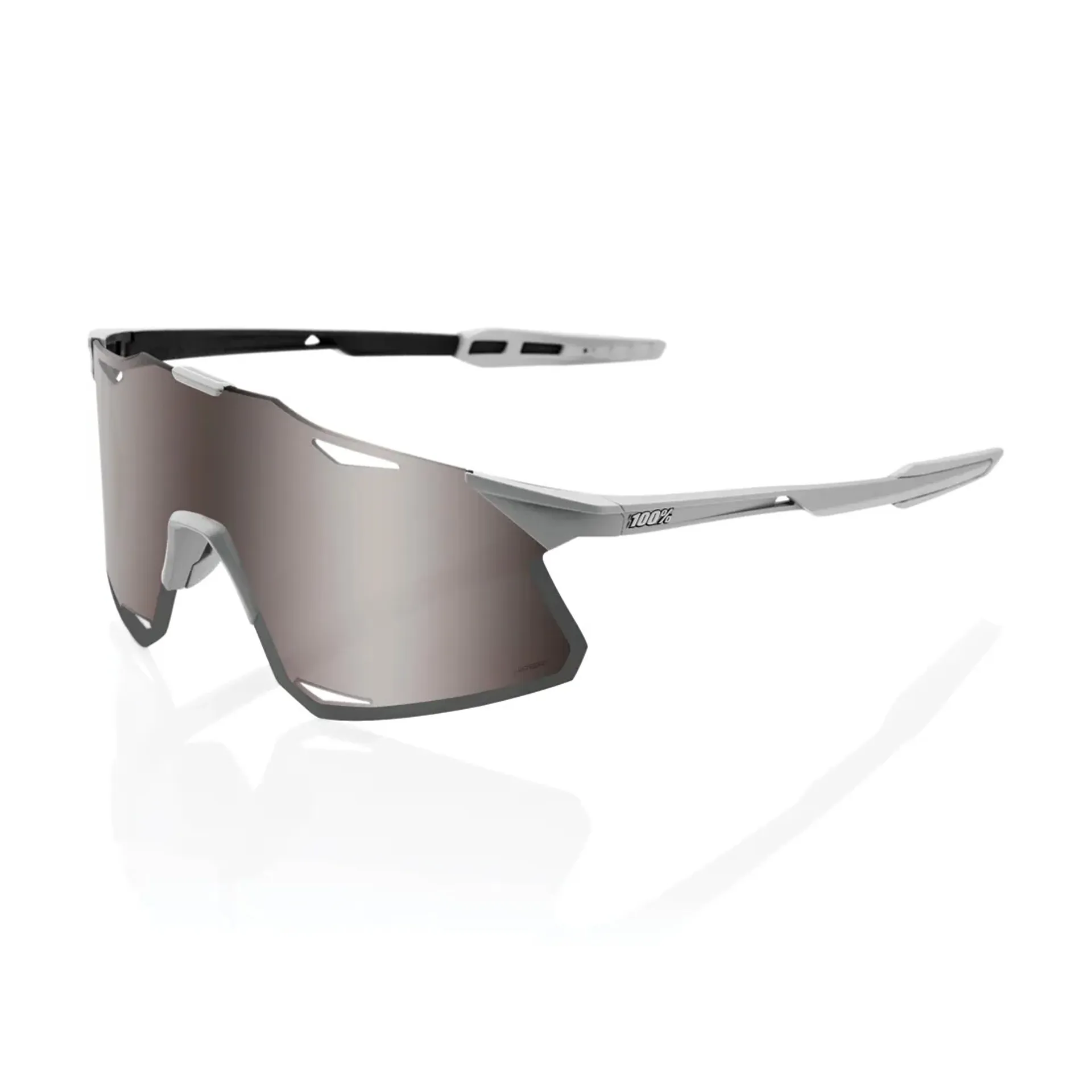 100% Hypercraft HiPER Mirror Silver Lens Sunglasses in Matt Grey
