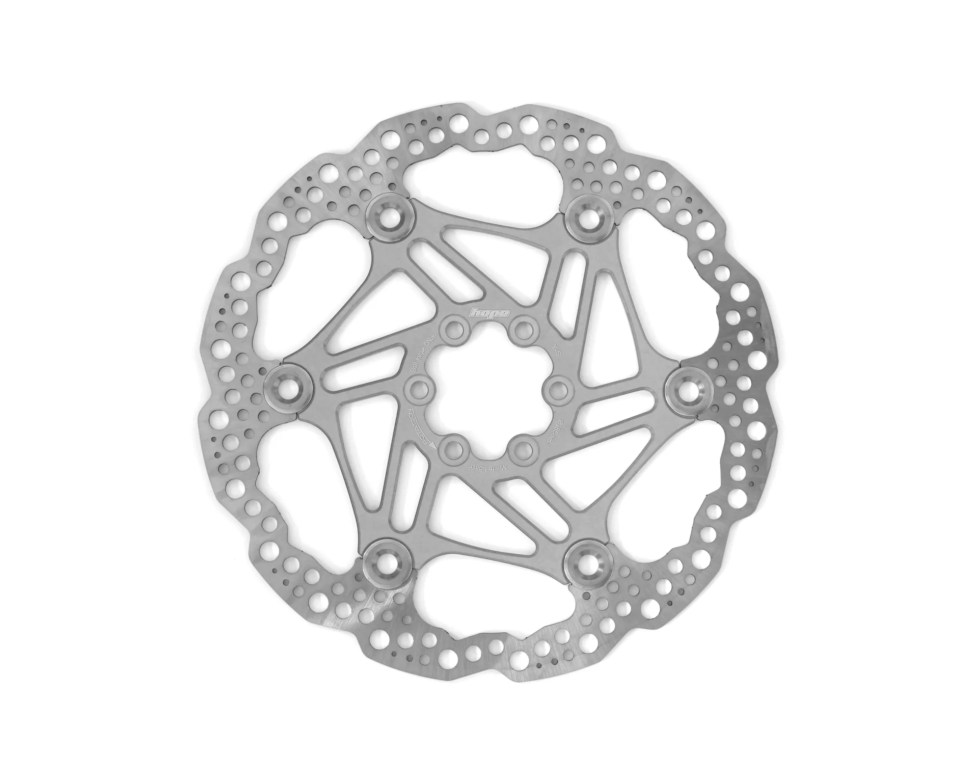 Hope Floating Disc 6 Bolt 185mm Rotor in Silver