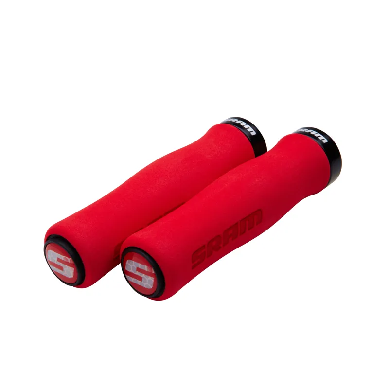 SRAM 129mm Contour Foam Locking Grips in Red/Black