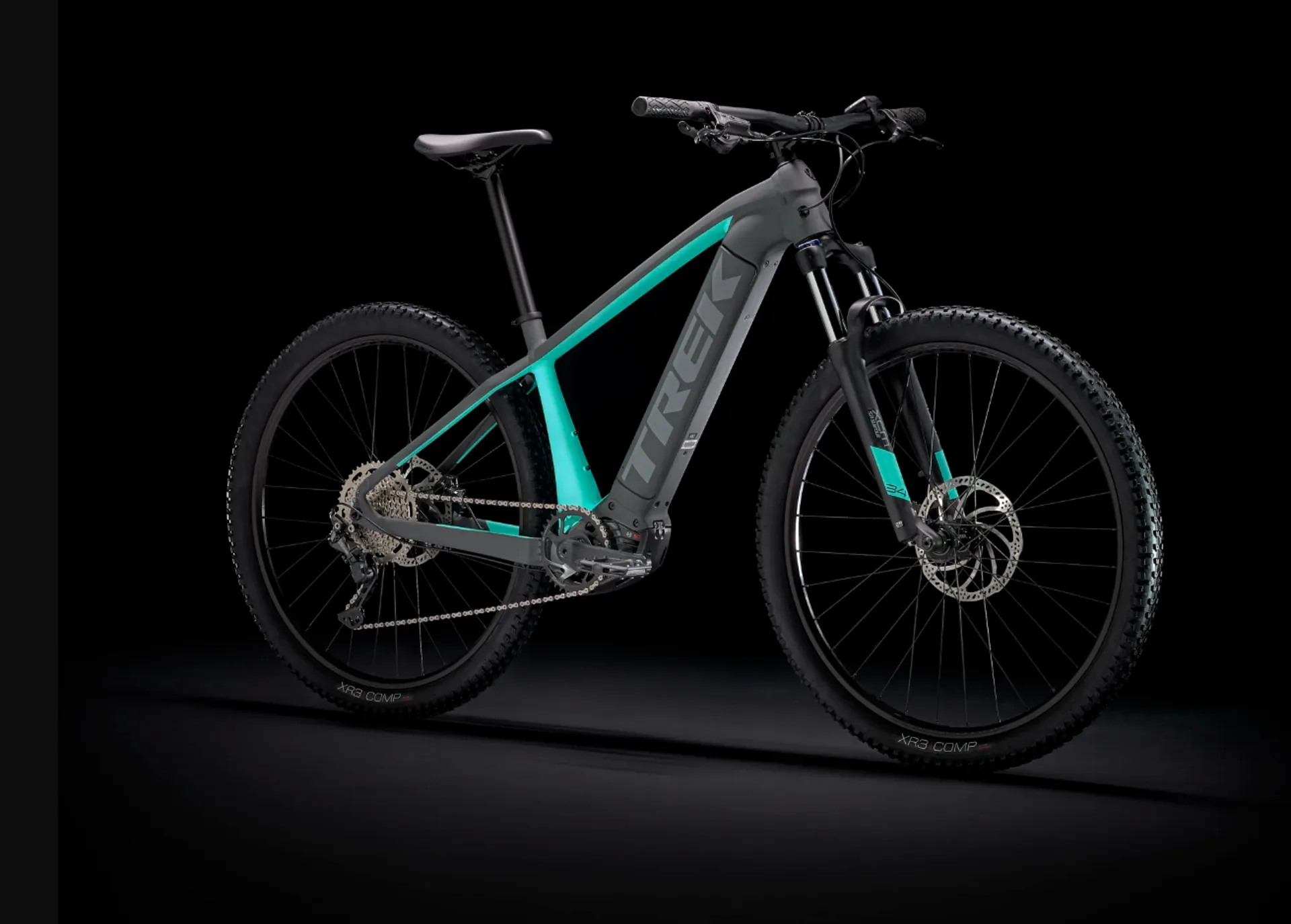 Trek Powerfly 4 625Wh Electric Mountain Bike 2023 in Charcoal and Green