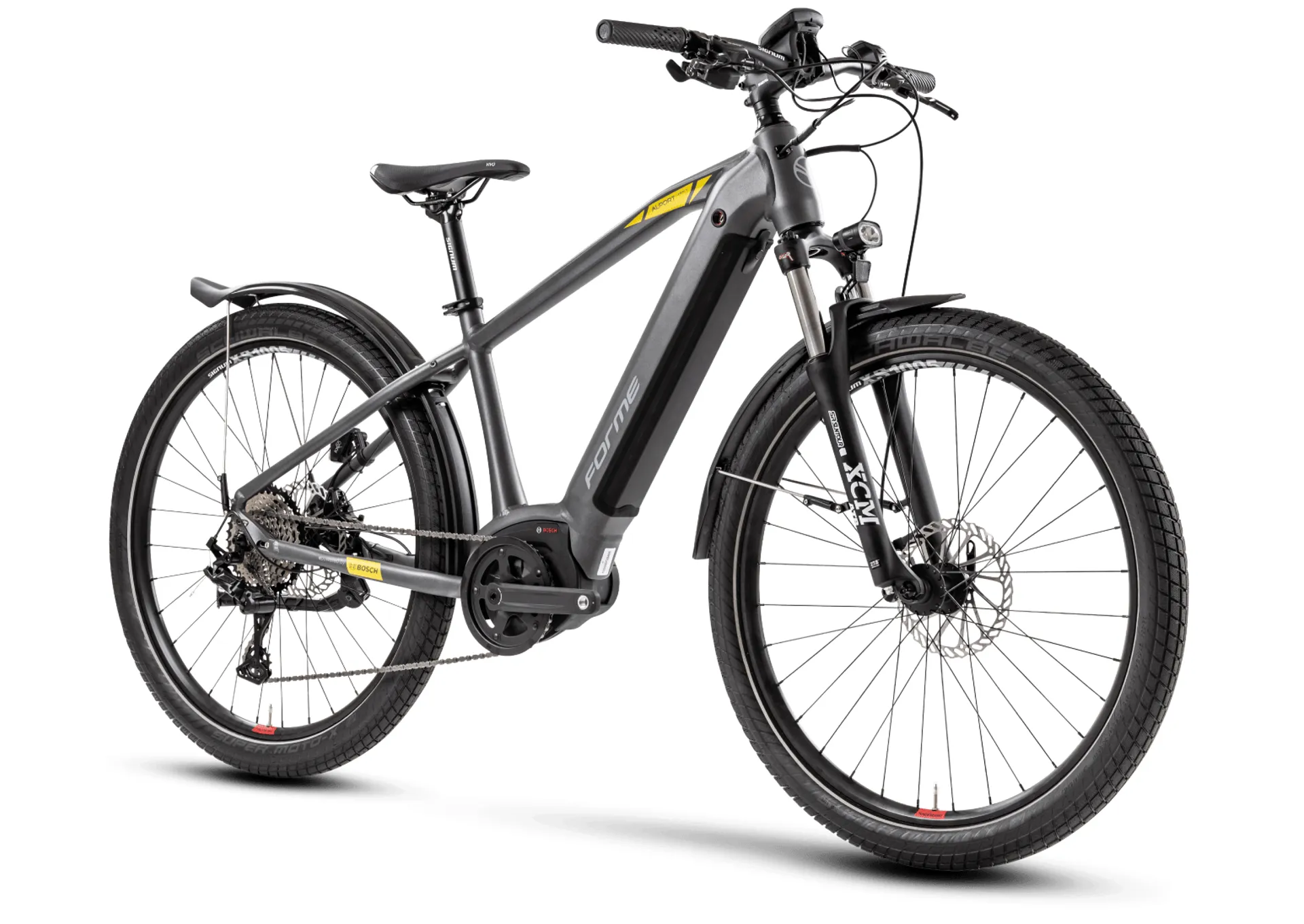 Forme Alport Urban E Electric Hybrid Bike 2023 in Grey/Yellow
