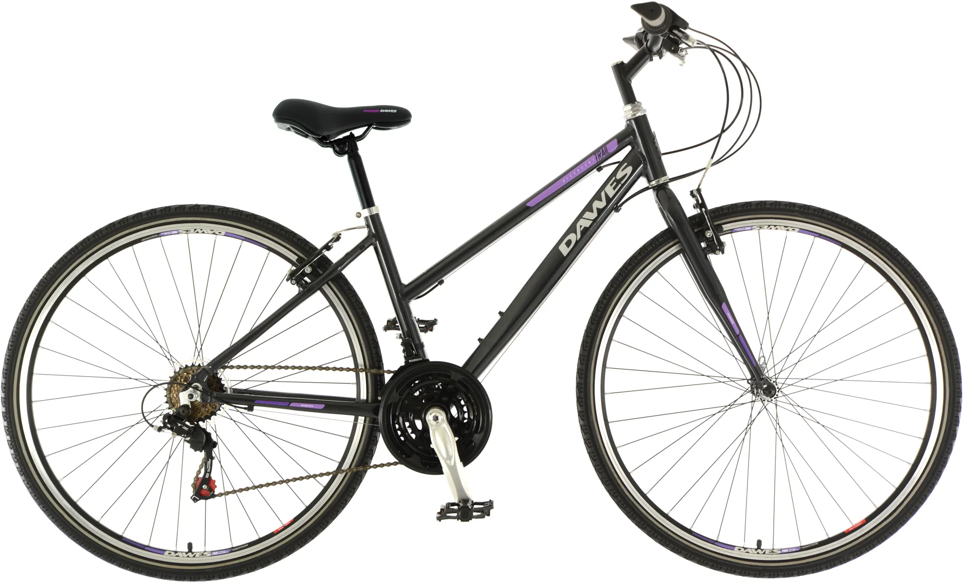 Dawes Discovery Trail Ladies Step-Through Hybrid Bike 2022 in Dark Grey