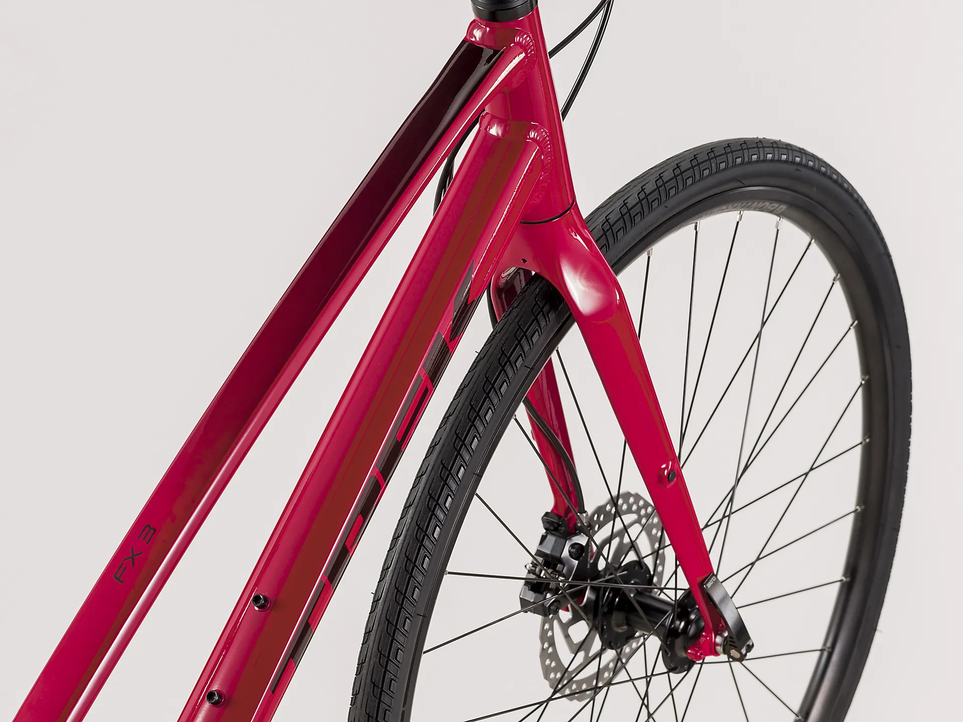 Trek FX 3 Disc Womens Stagger Step-Through Hybrid Bike 2021 in Magenta