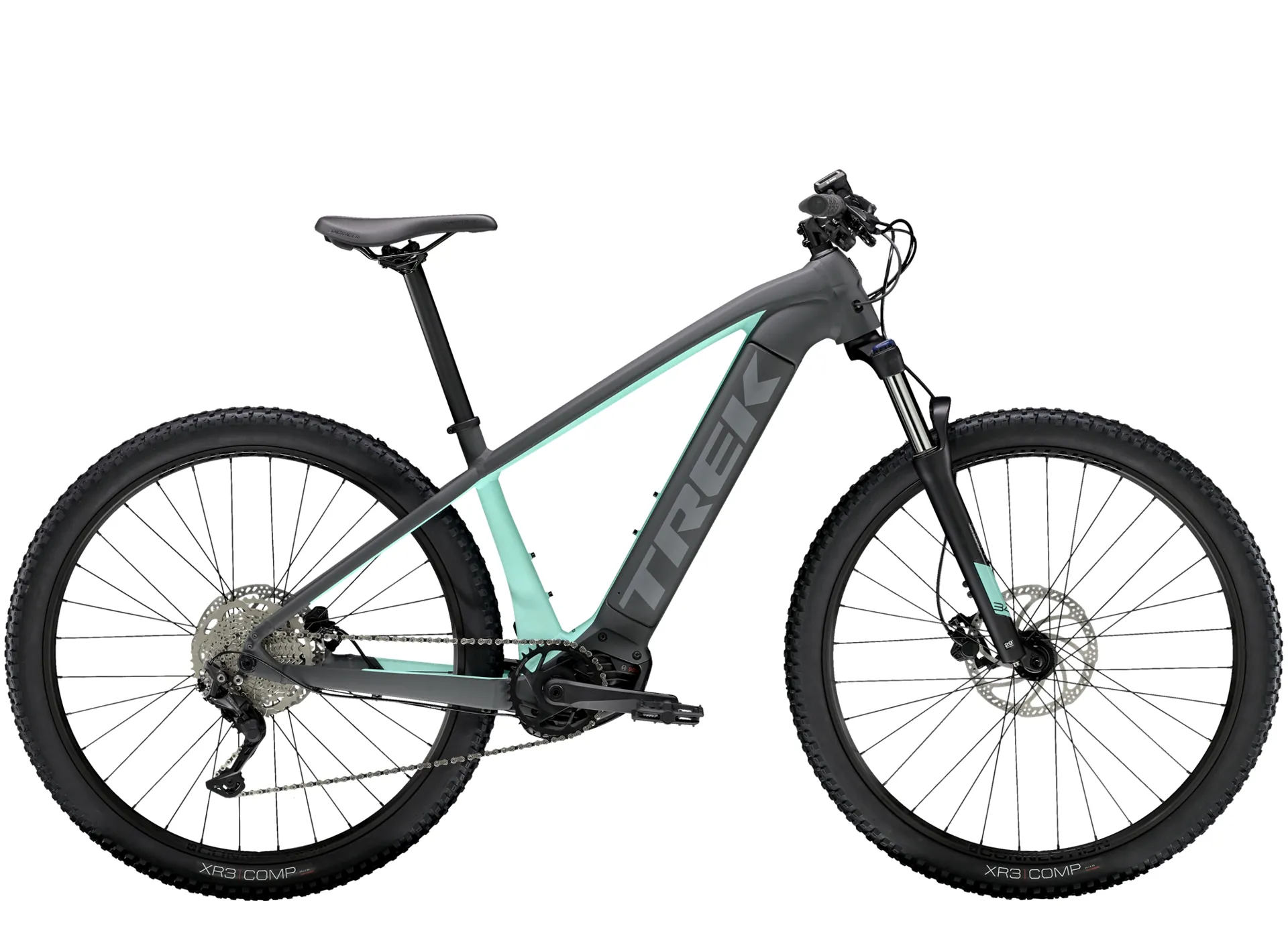 Trek Powerfly 4 500Wh Electric Mountain Bike 2023 in Grey/Green
