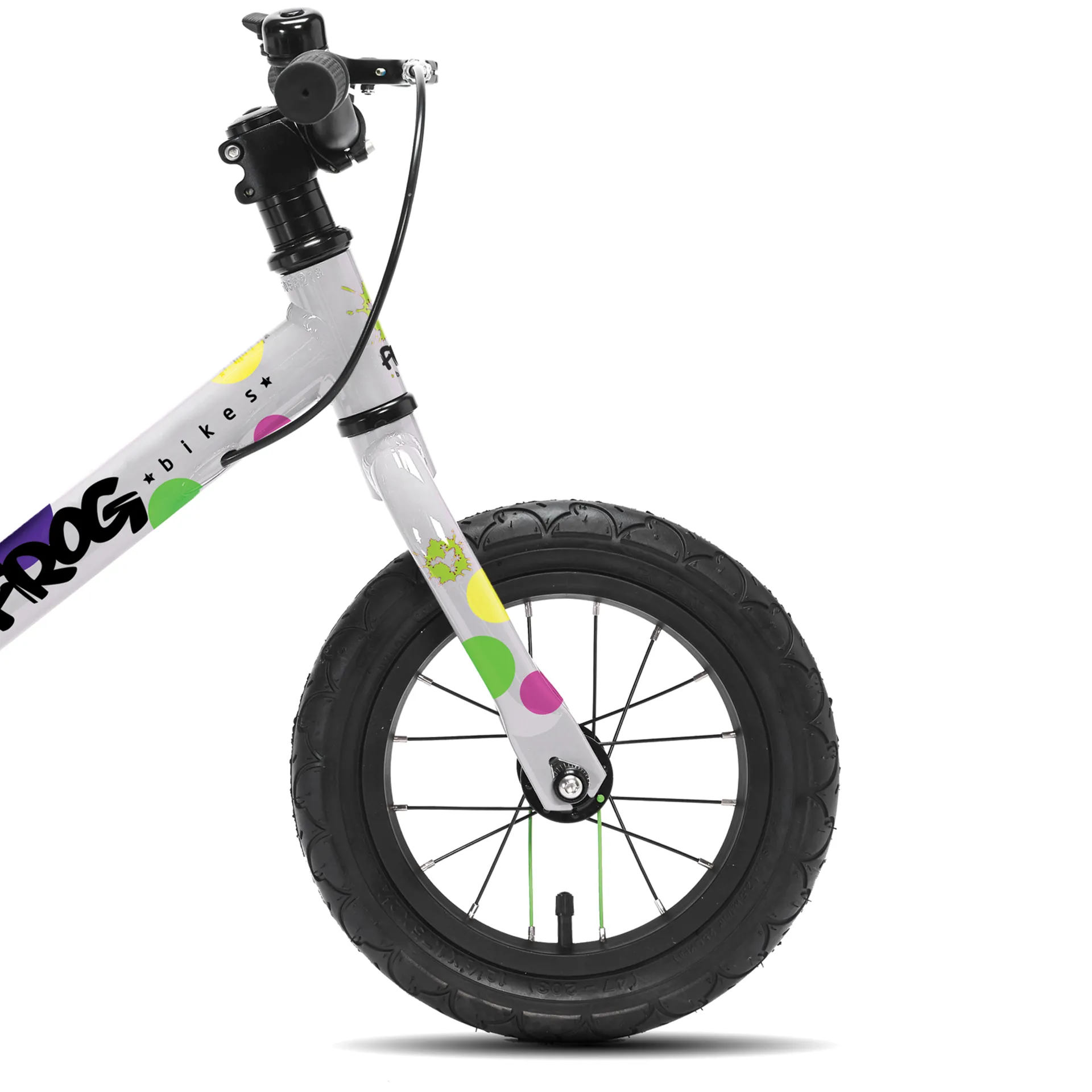 Frog Tadpole Balance Bike 12 inch Wheel 2023 in Spotty White