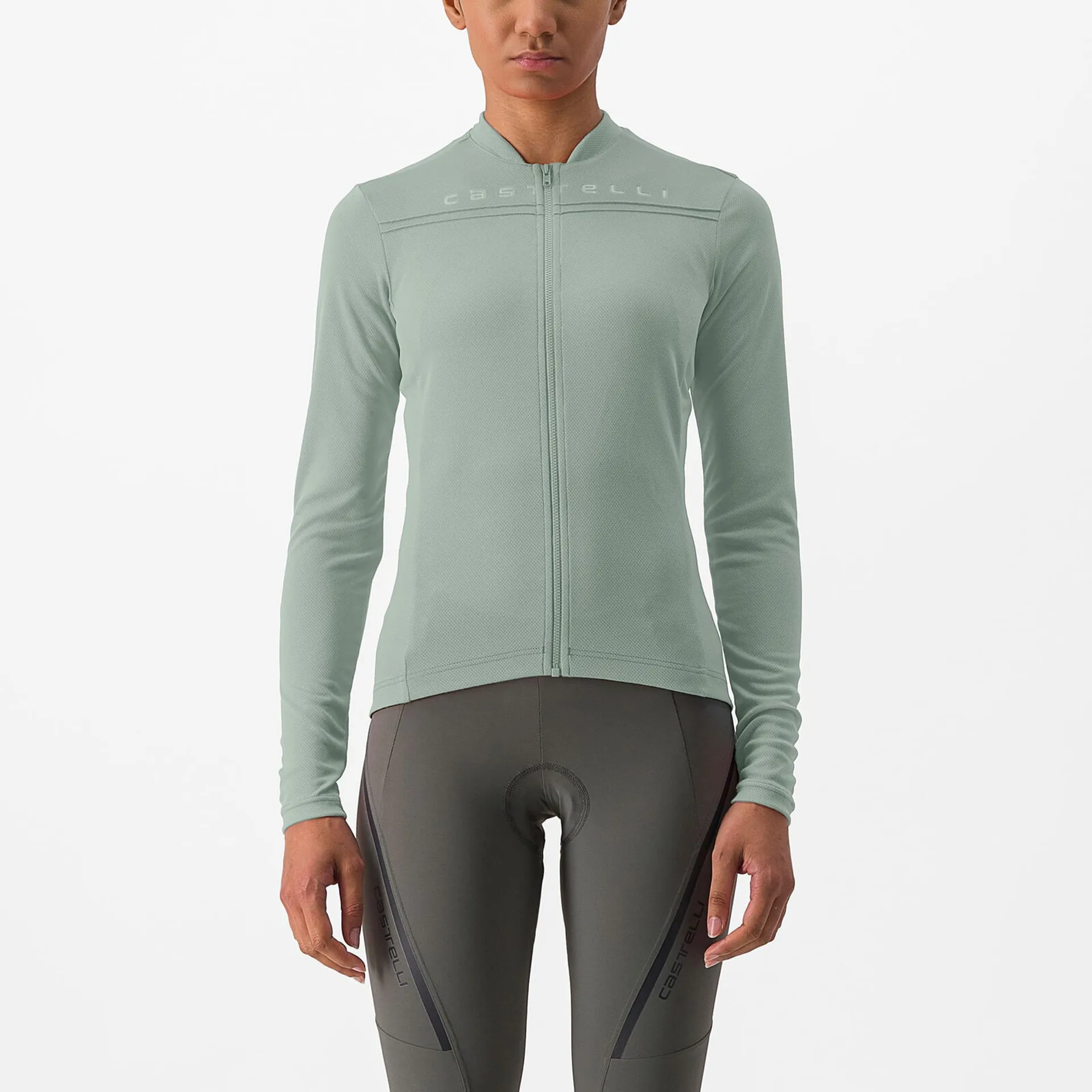 Castelli Anima 4 Long Sleeve Women's Jersey in Defender Green