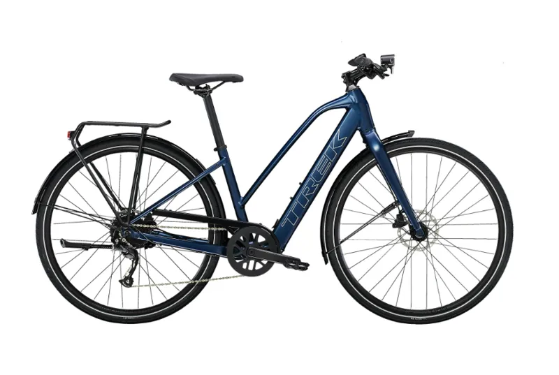 Trek Fx+ 2 Stagger Electric Hybrid Bike 2025 in Mulsanne Blue