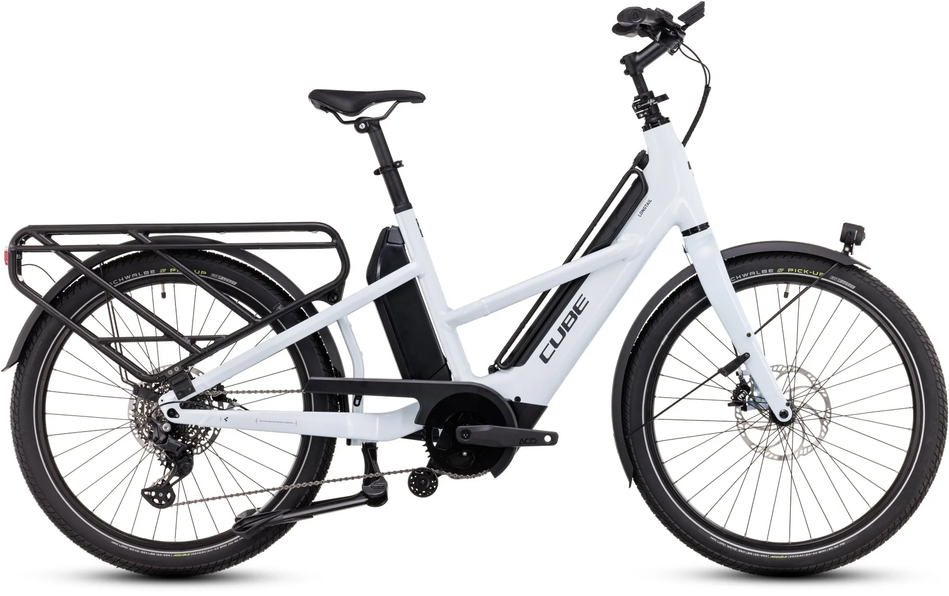 Cube Longtail Sport Hybrid 725 Cargo eBike 2025 in Flash White/Reflex