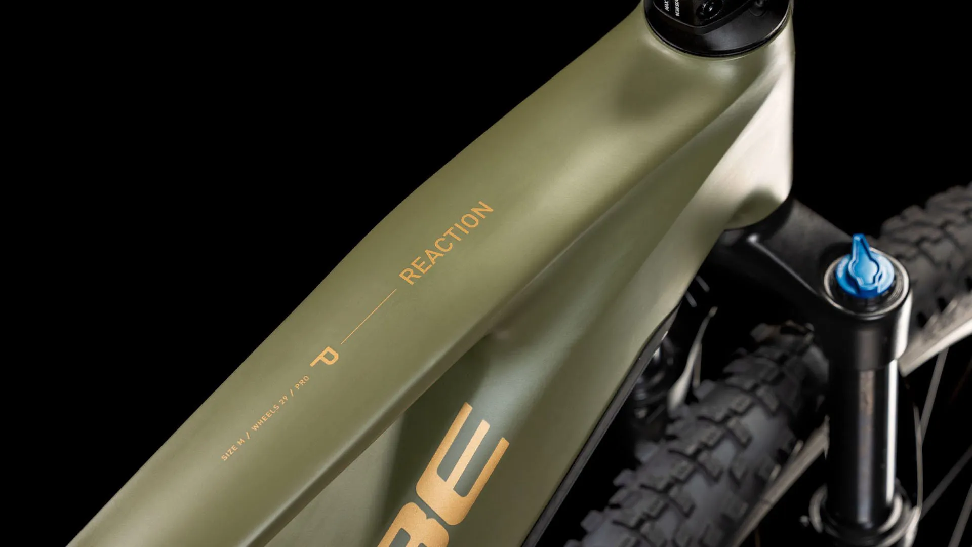 Cube Reaction Hybrid Pro 800 Electric Mountain Bike 2025 in Dustyolive/Gold